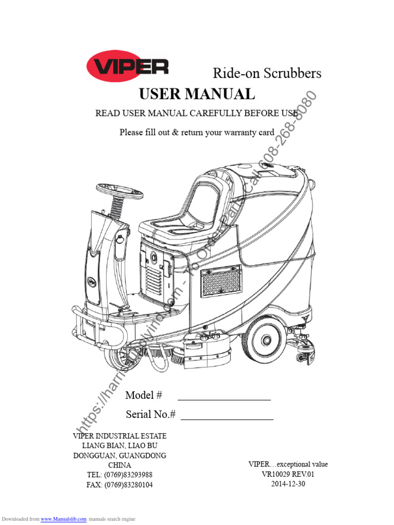 User Manual: Ride-On Scrubbers | PDF | Battery Charger