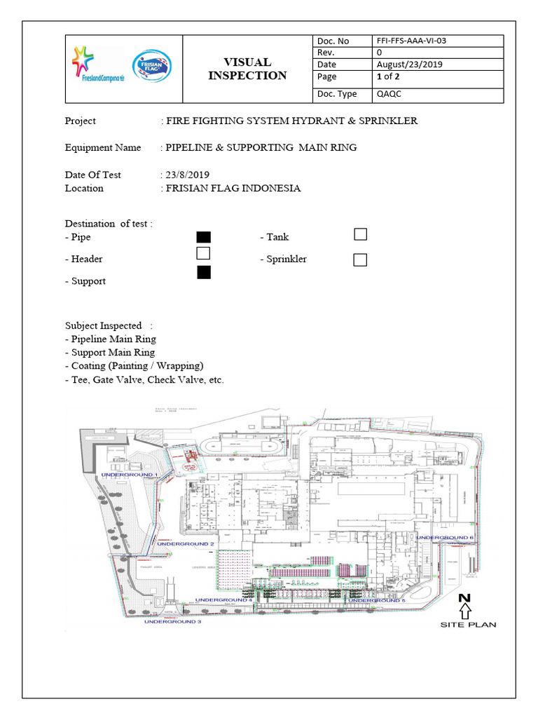 Visual Inspection (EQ) | PDF | Fire Sprinkler System | Gas Technologies