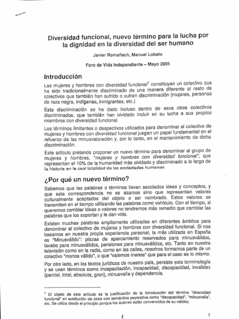 Diversidad Funcional | PDF