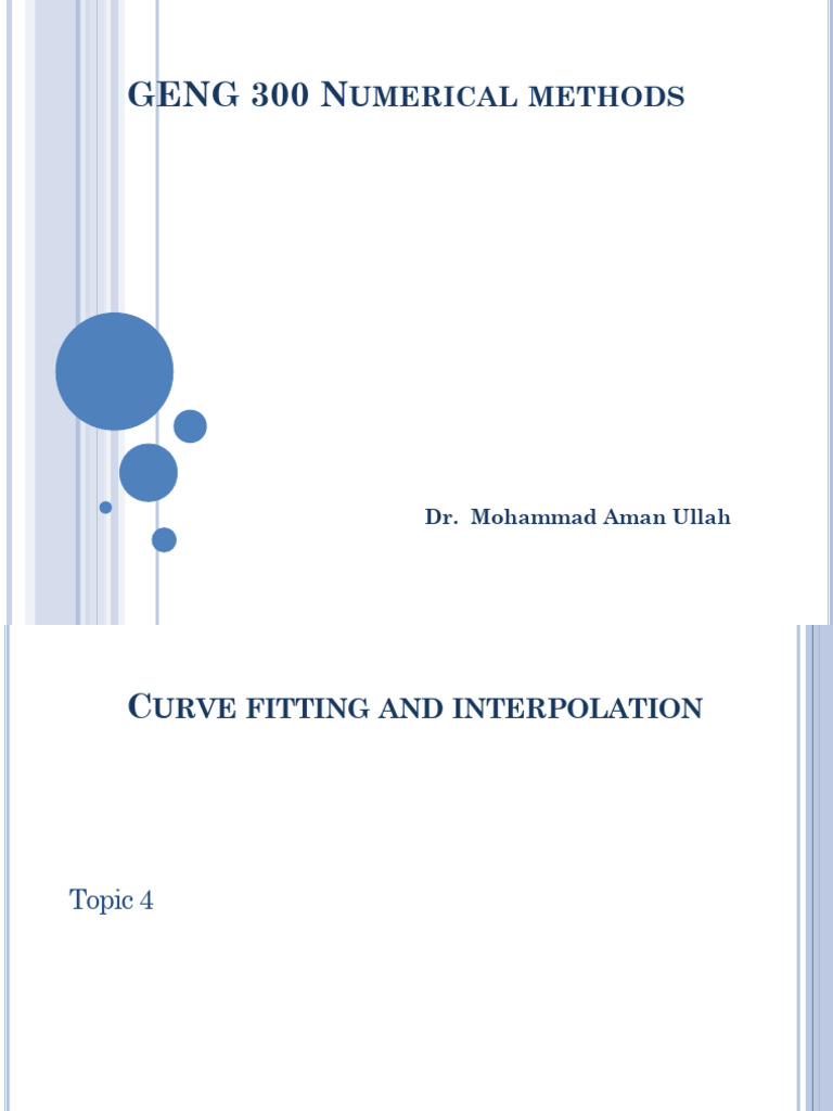 4-Curve Fitting and Interpolation | PDF | Errors And Residuals | Spline ... 4-Curve Fitting and Interpolation | PDF | Errors And Residuals | Spline ...
