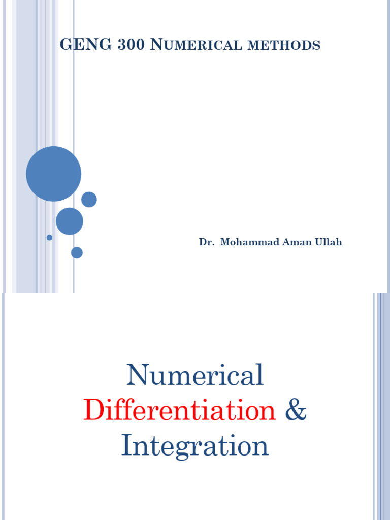 5b-Numerical Differentiation & Integration | PDF | Finite Difference ...