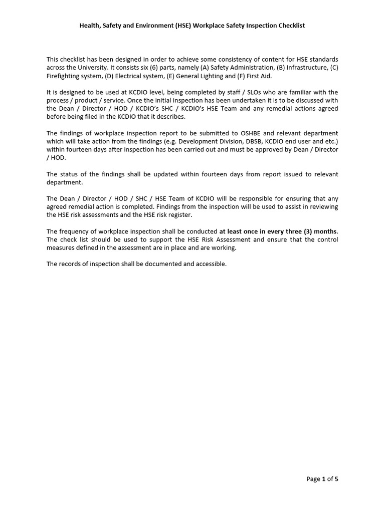 Checklist-IIUM-Workplace-Safety-Inspection-1 | Download Free PDF ...