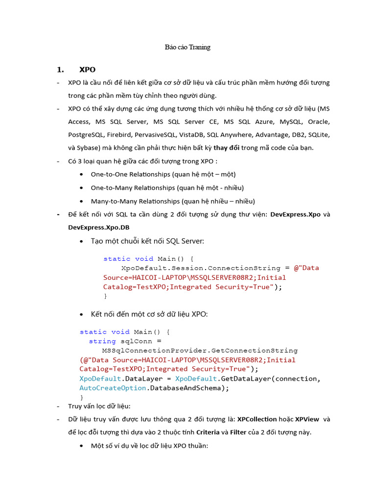 Báo Cáo Traning | PDF