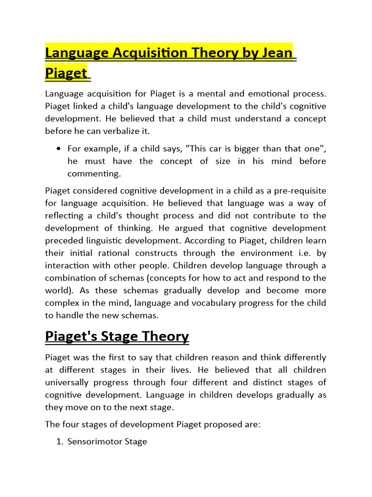 Piaget | PDF | Thought | Cognition