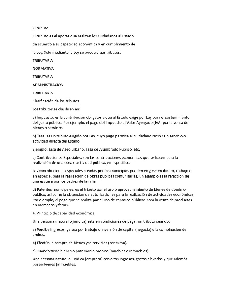 El Tributo | PDF | Impuestos | Bienes