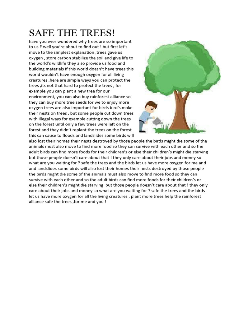 Protect Trees for a Healthier Planet | PDF | Science & Mathematics