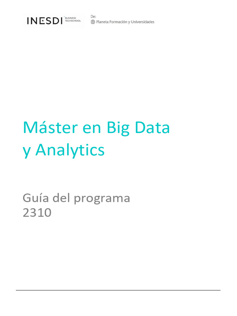 Máster en Big Data y Analytics: Guía Del Programa 2310 | PDF | Big Data | Procesamiento de datos