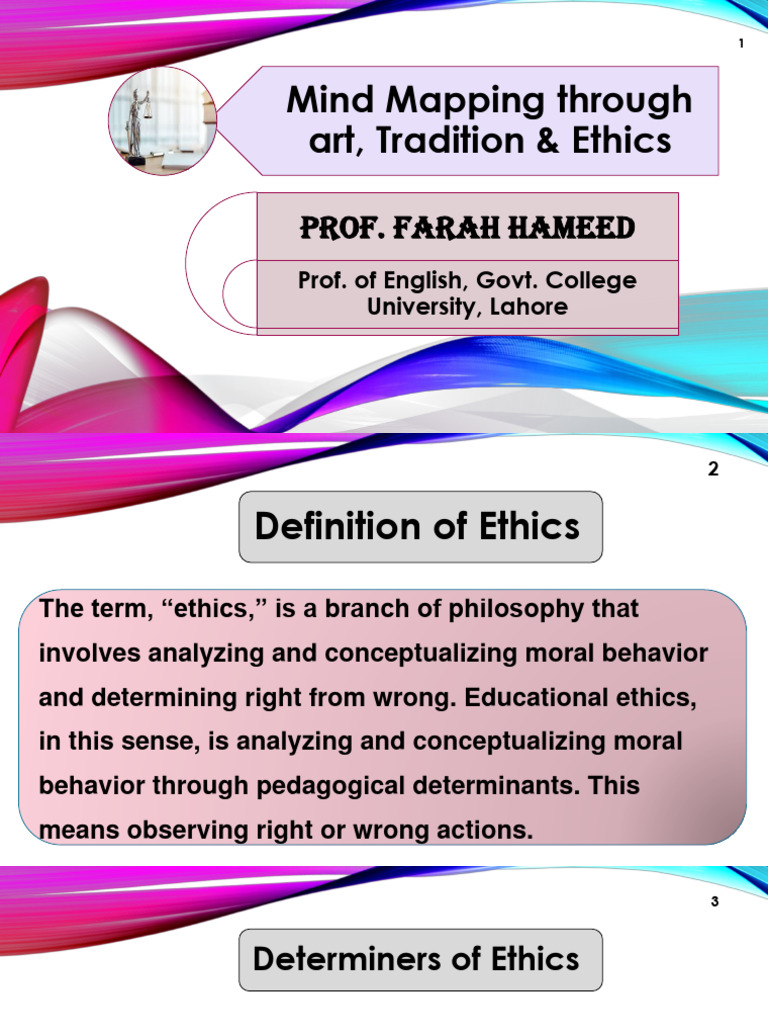 ETHICS Presentation Prof. Farah Hameed | PDF | Morality | Traditions