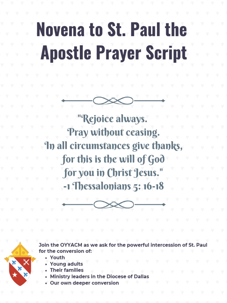 Novena To St. Paul Script Final | PDF | Lord's Prayer | Mary, Mother Of ...