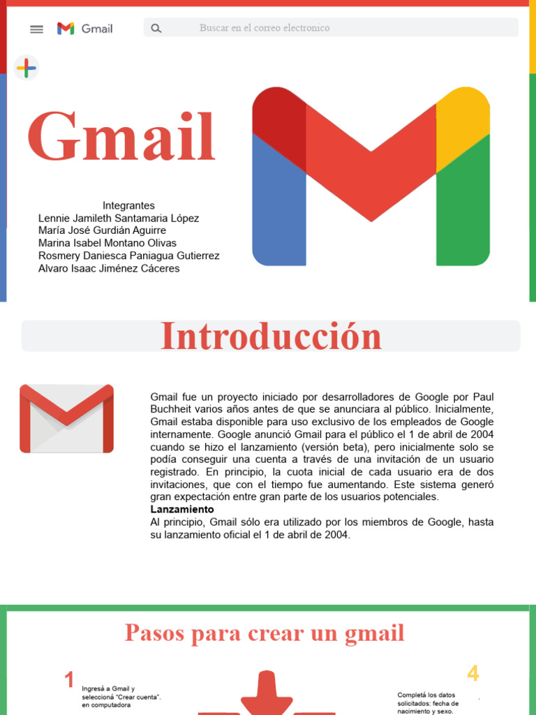 Presentacion de Gmail Grupo 3 | PDF | Gmail | Software