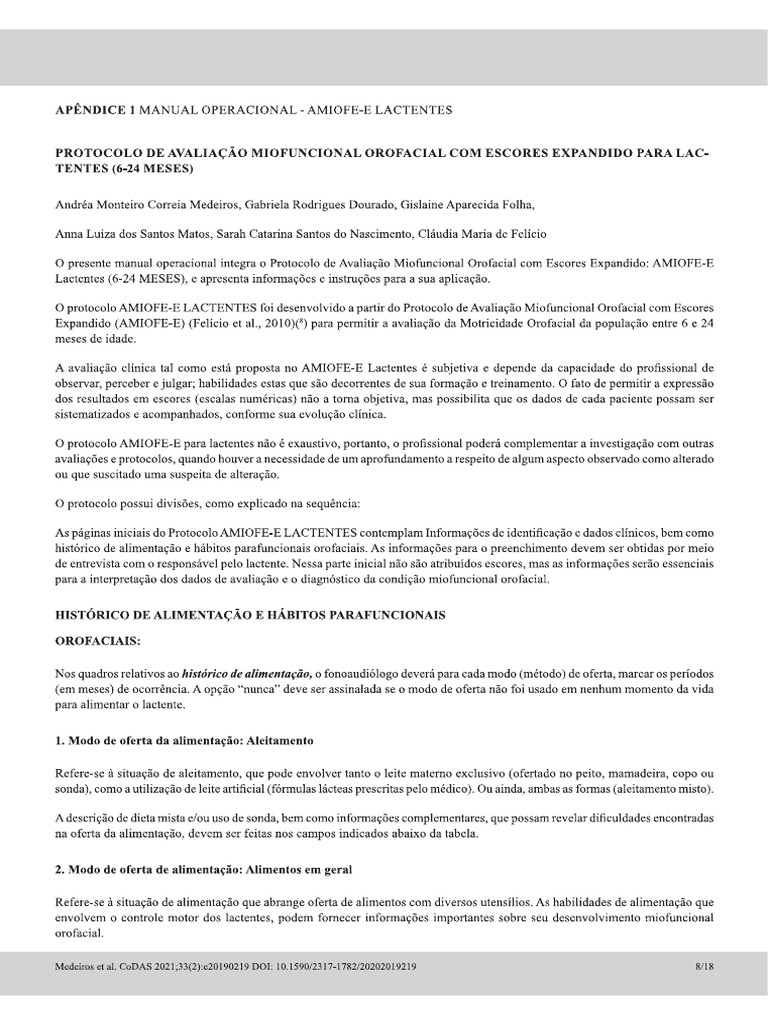 AMIOFE Protocolo | PDF