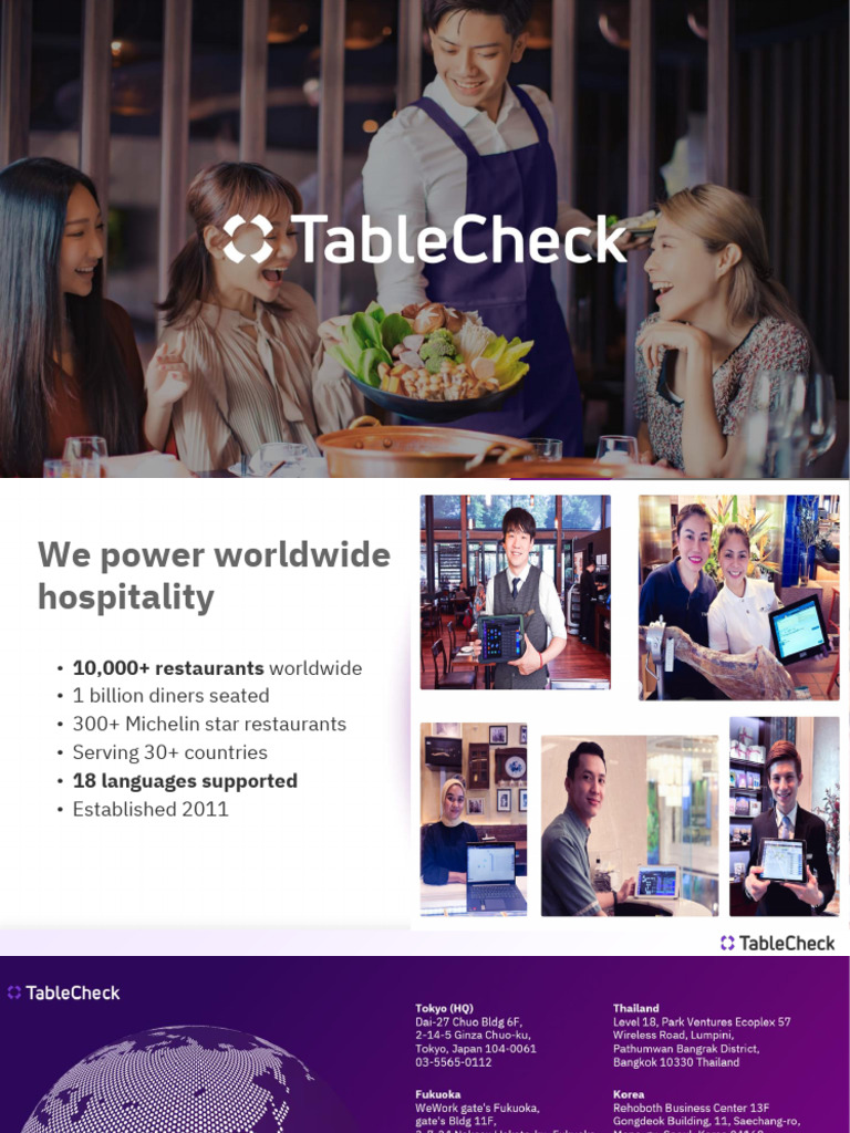 TableCheck Introduction | Download Free PDF | Point Of Sale | Analytics