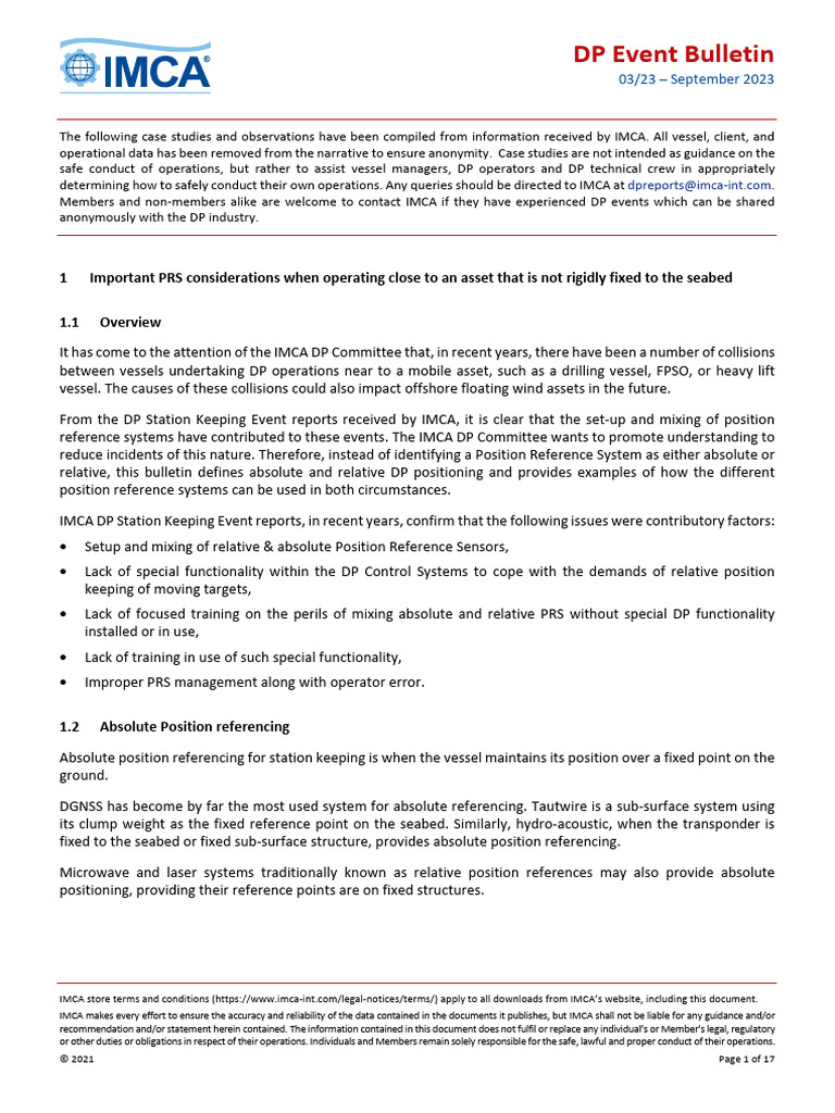 IMCA DP Event Bulletin 03-23 - September 2023 | PDF | Risk | Mobile App