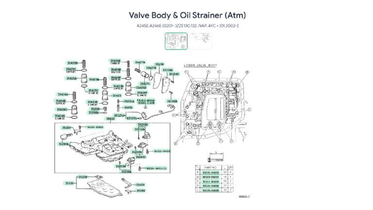 Toyota A245E Valve Body Assembly | PDF