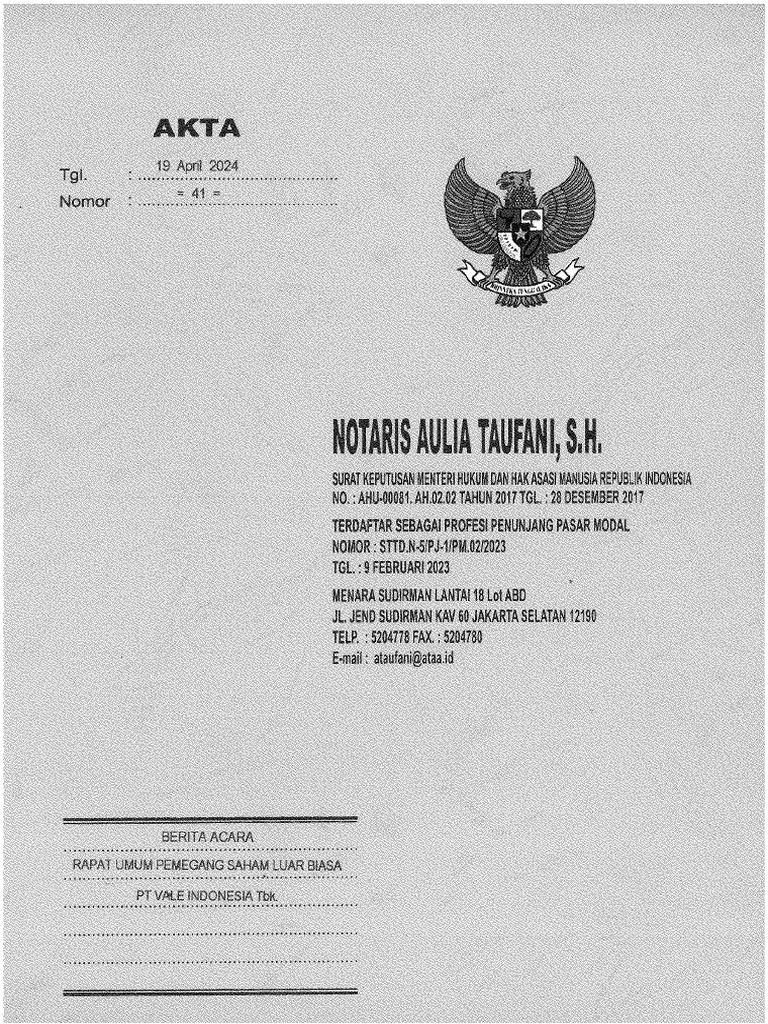 Risalah RUPS 31639884 Lamp1 | PDF