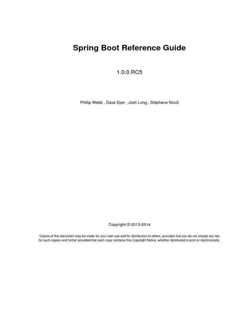 Spring Boot Reference | PDF | Software Development | Computing