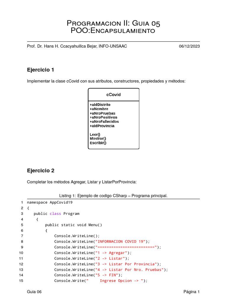 Prog II Guia06 | PDF | Programación de computadoras | Ingeniería de ...