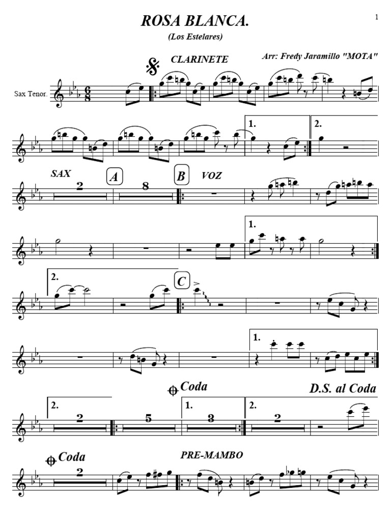 Rosa Blanca Sax Tenor | PDF