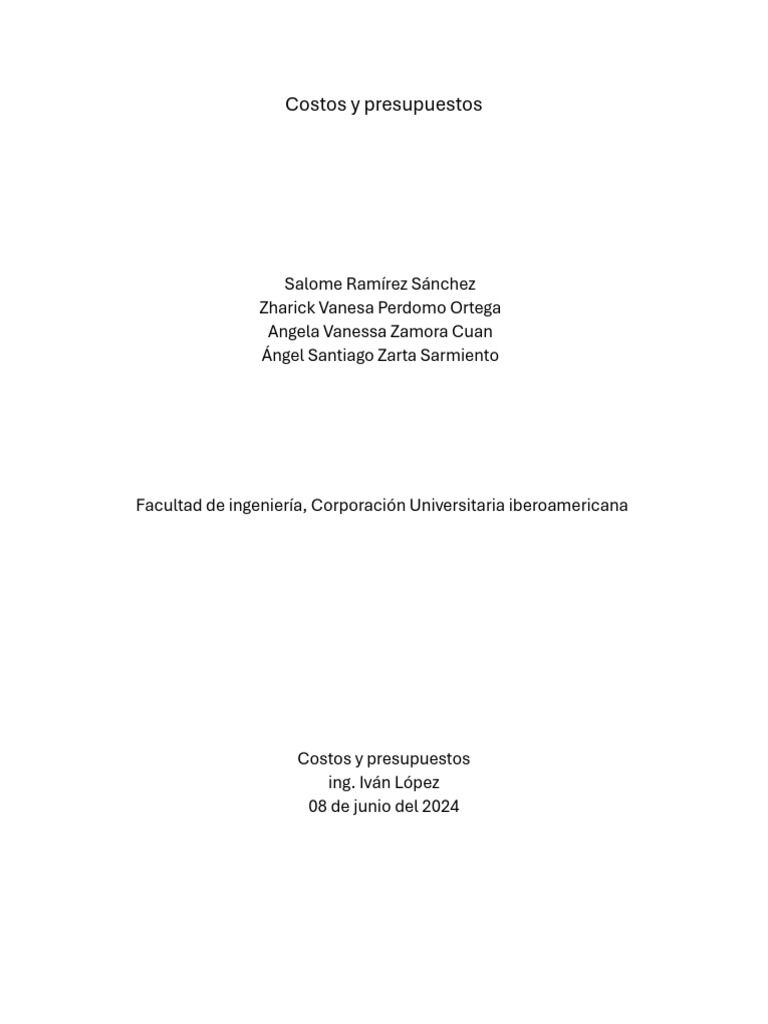 Costos y Presupuestos | PDF | Presupuesto | Business