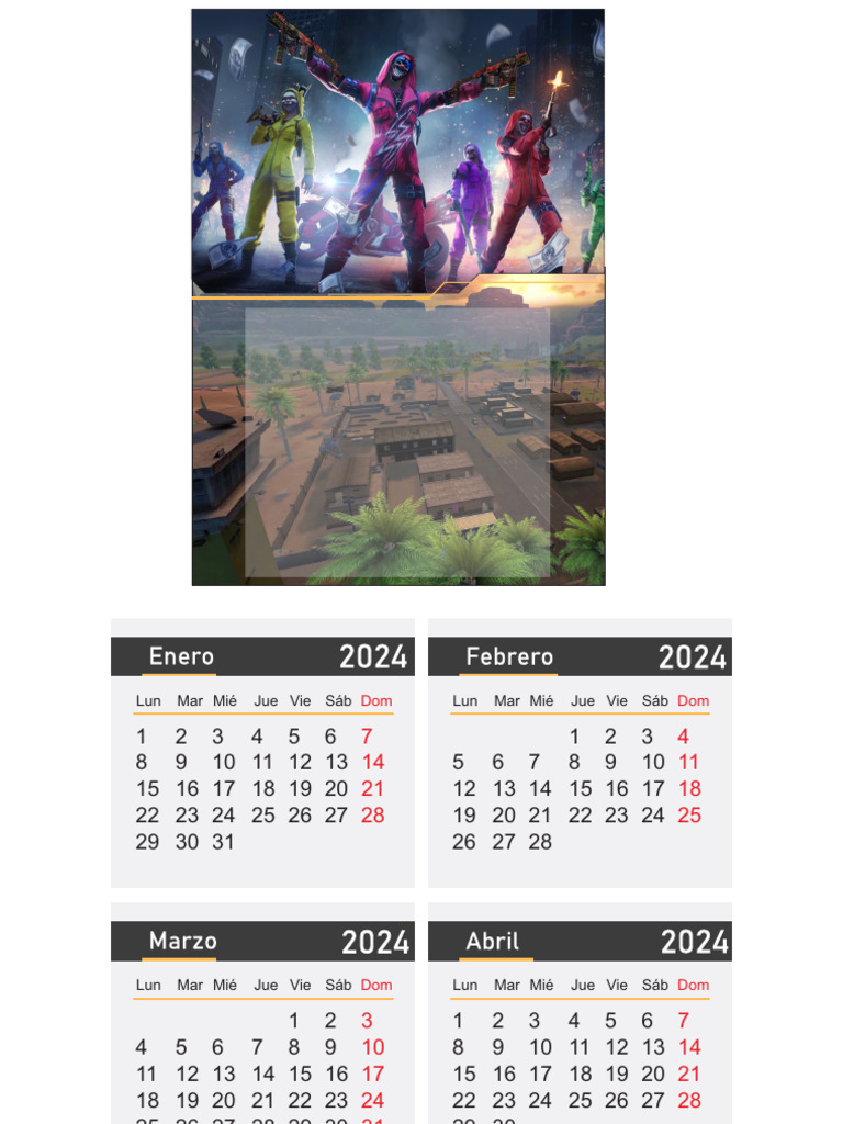 Calendrier Free Fire 2024 | PDF