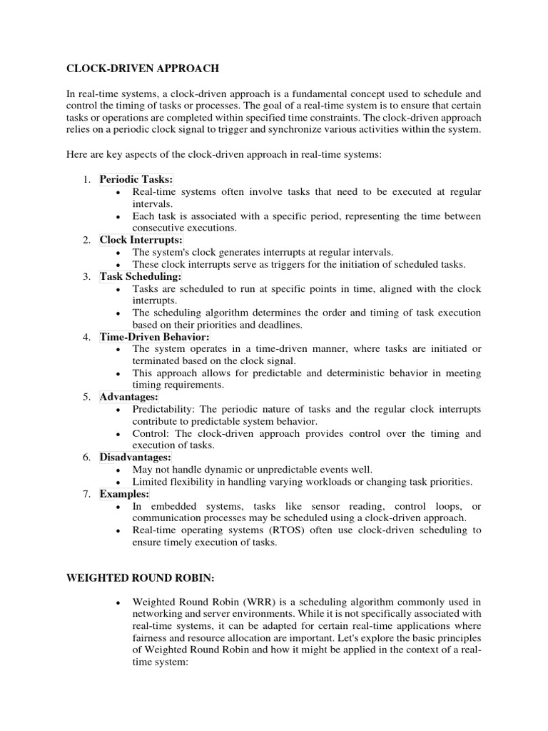 Clock-Driven Scheduling in Real-Time Systems | PDF | Scheduling ...