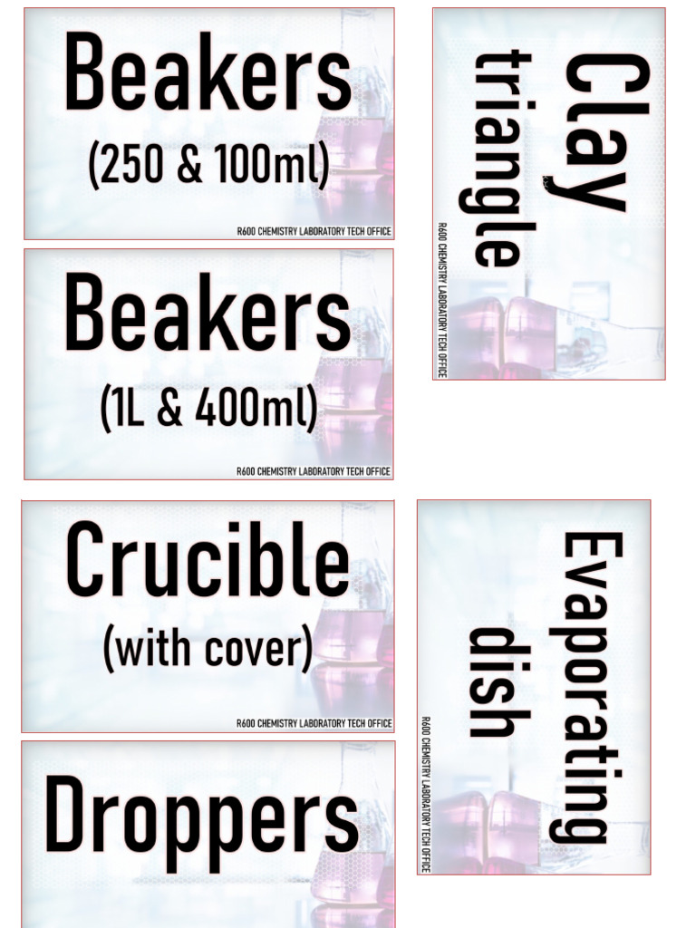 Cabinet Box Label For Chemistry | PDF