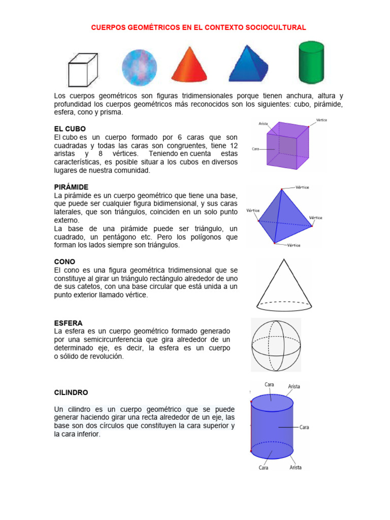 Características de los Cuerpos Geométricos | PDF | Ciencia y ...