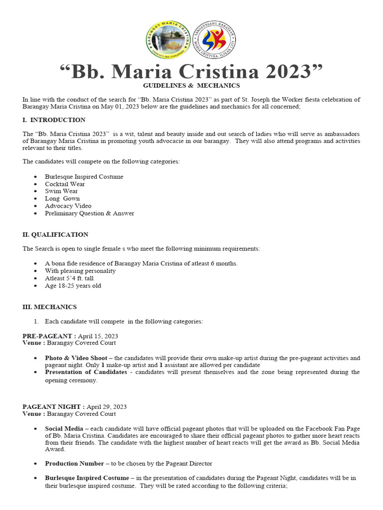 Bb. Maria Cristina 2023 - Proposal | Download Free PDF | Defamation