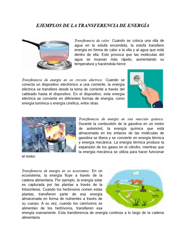 Ejemplos de Transferencia de Energía | PDF | Cinética química | Motores