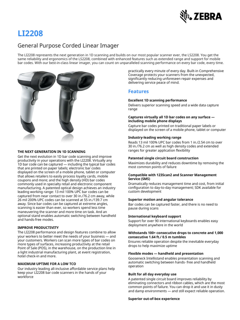 Item 3 - Li2208 | PDF | Barcode | Image Scanner