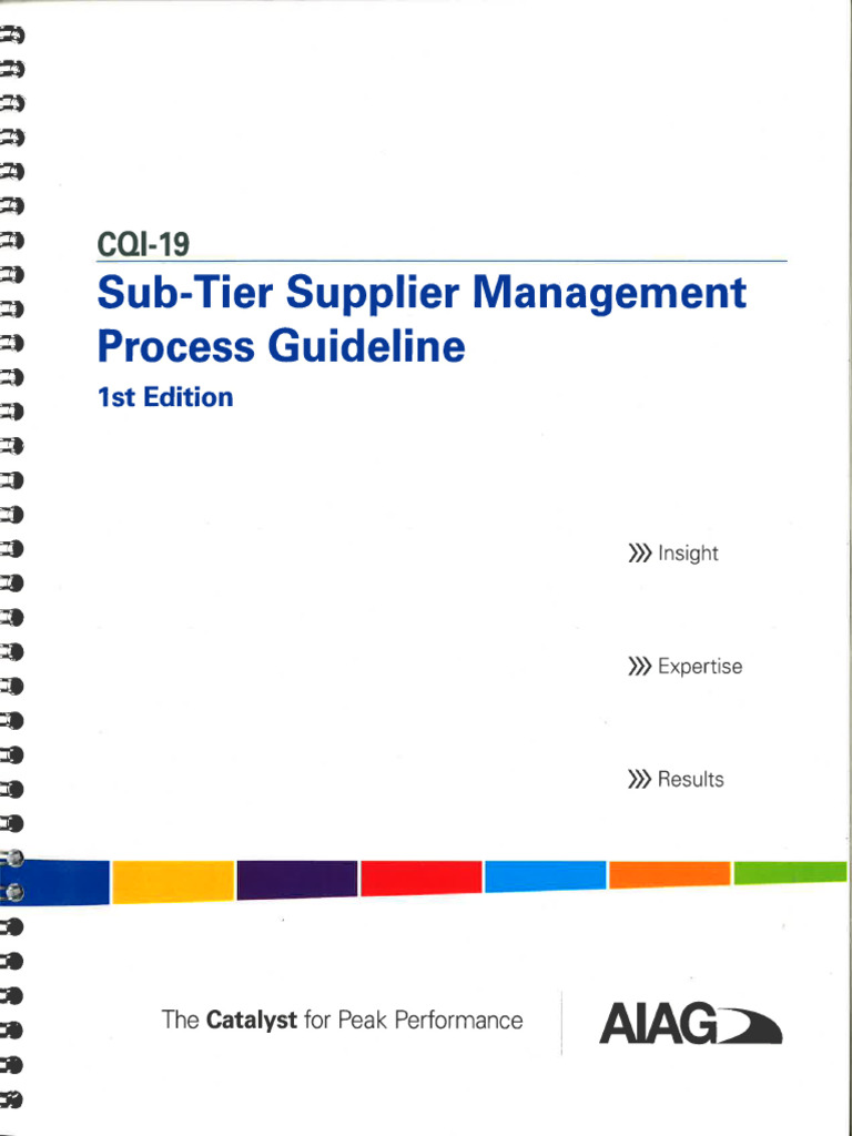 CQI-19 Sub Tier Supplier Management Process Guide 1 | PDF