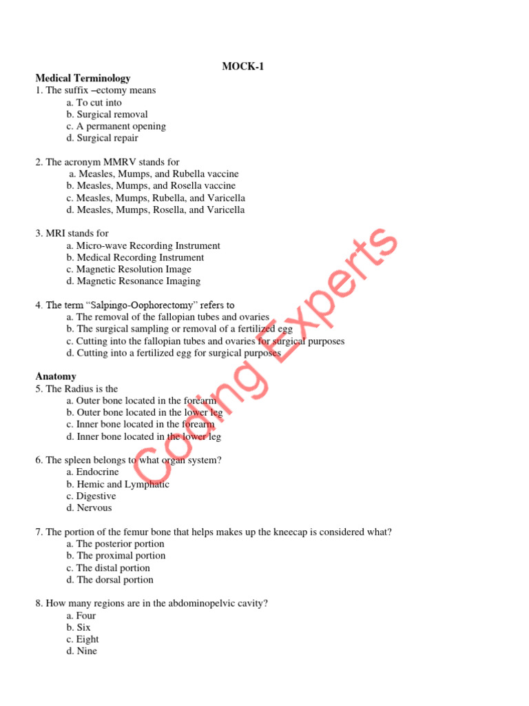 Mock 1 | PDF | Childbirth | Stomach