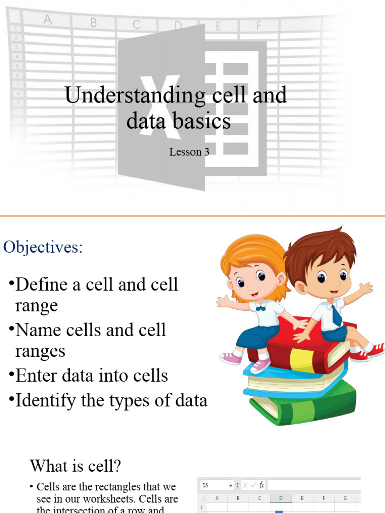 Lesson 3 - Understanding Cell and Data Basics | PDF | Microsoft Excel | Mathematics