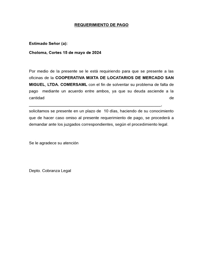 Requerimiento de Pago | PDF