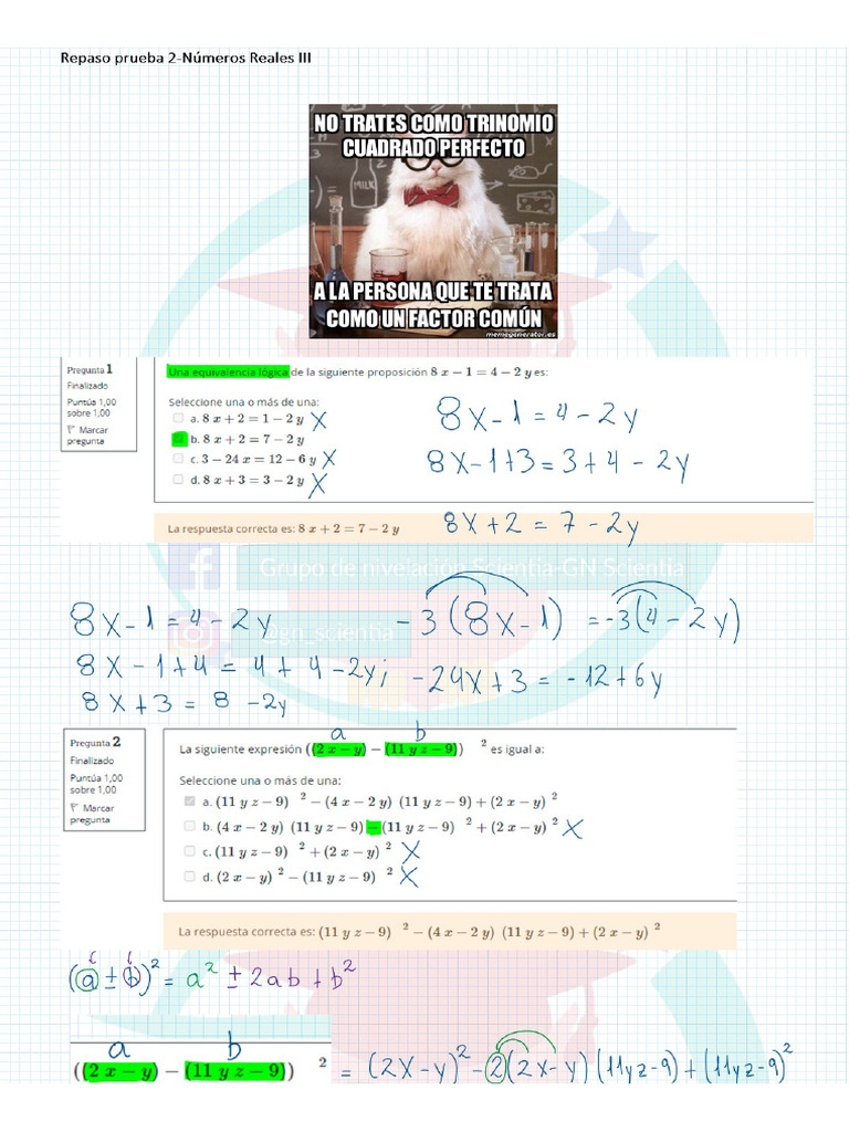Repaso Prueba 2-Números Reales III | PDF