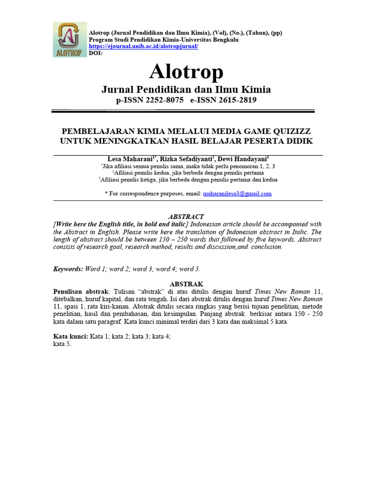 New Alotrop Template | PDF | Seni & Disiplin Bahasa | Kajian Bahasa Asing