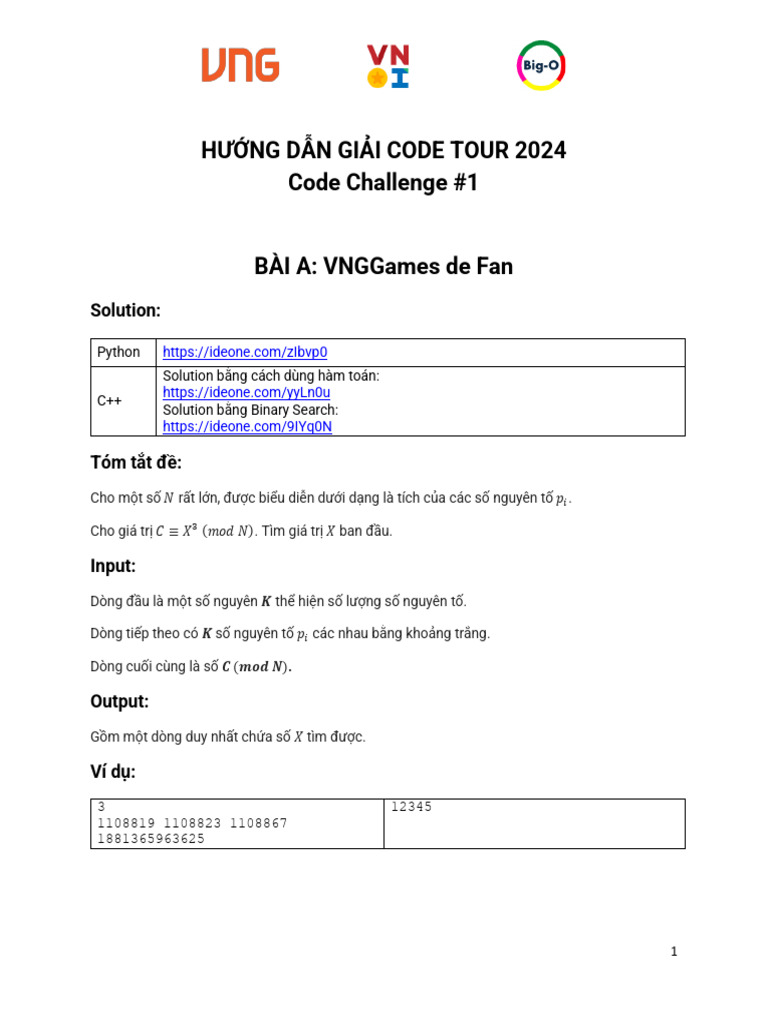 HuongDanGiai - Code Challenge #1 | PDF