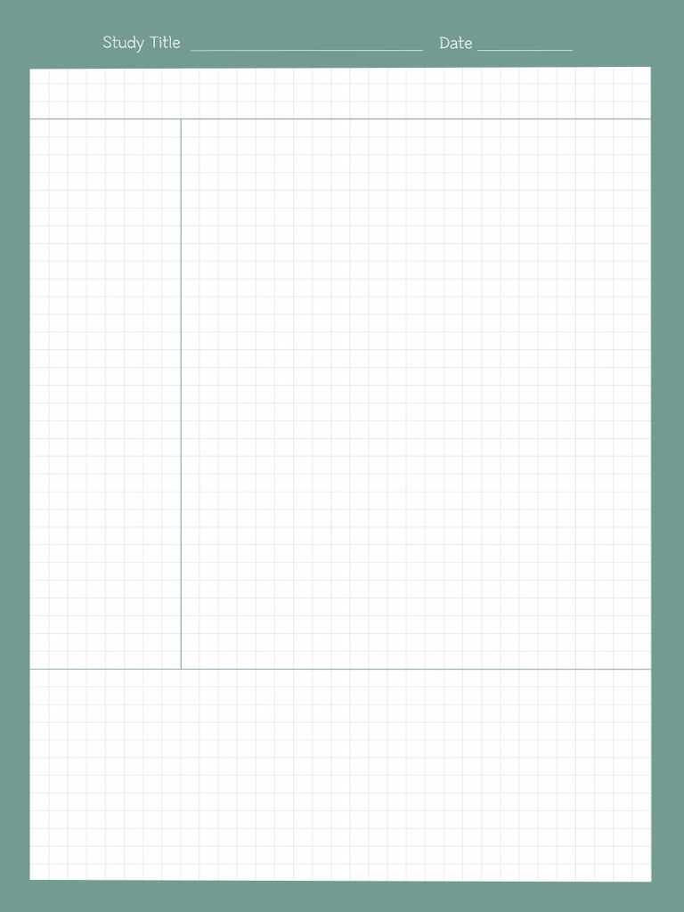 Cornell Note Grid - Green | PDF