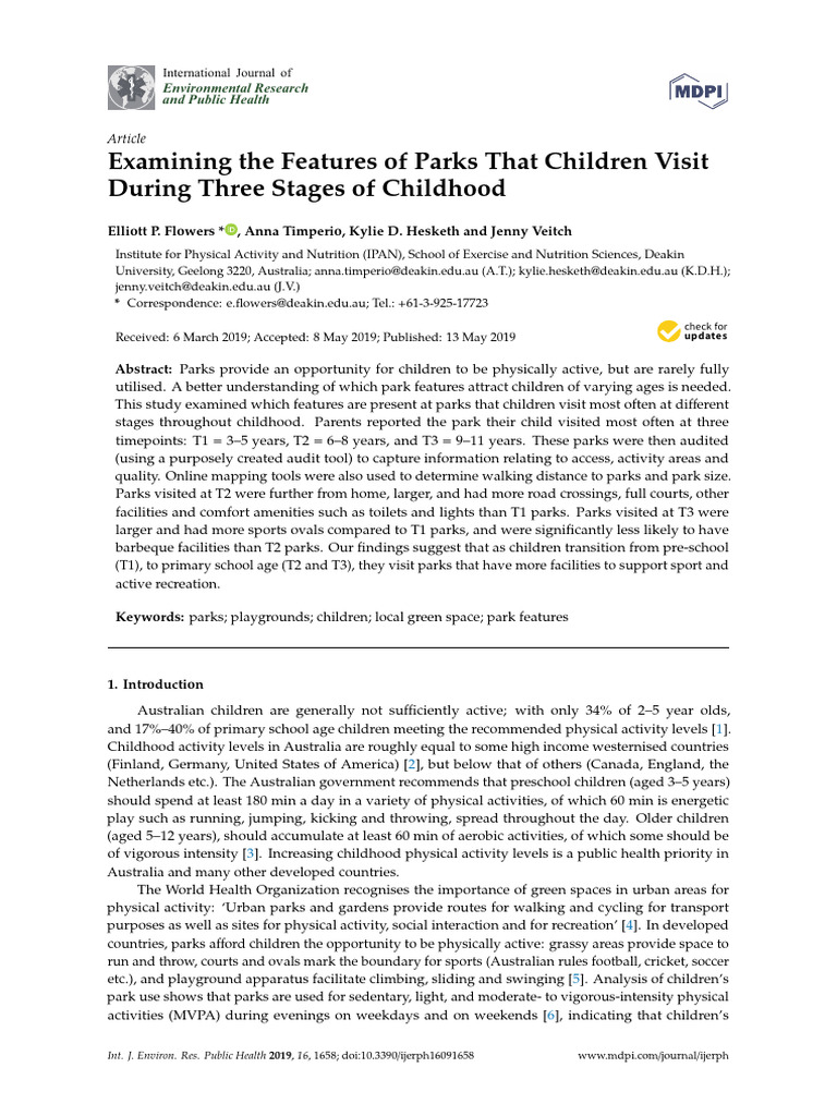 Park Features for Children's Play Stages | PDF | Parks | Logistic ...