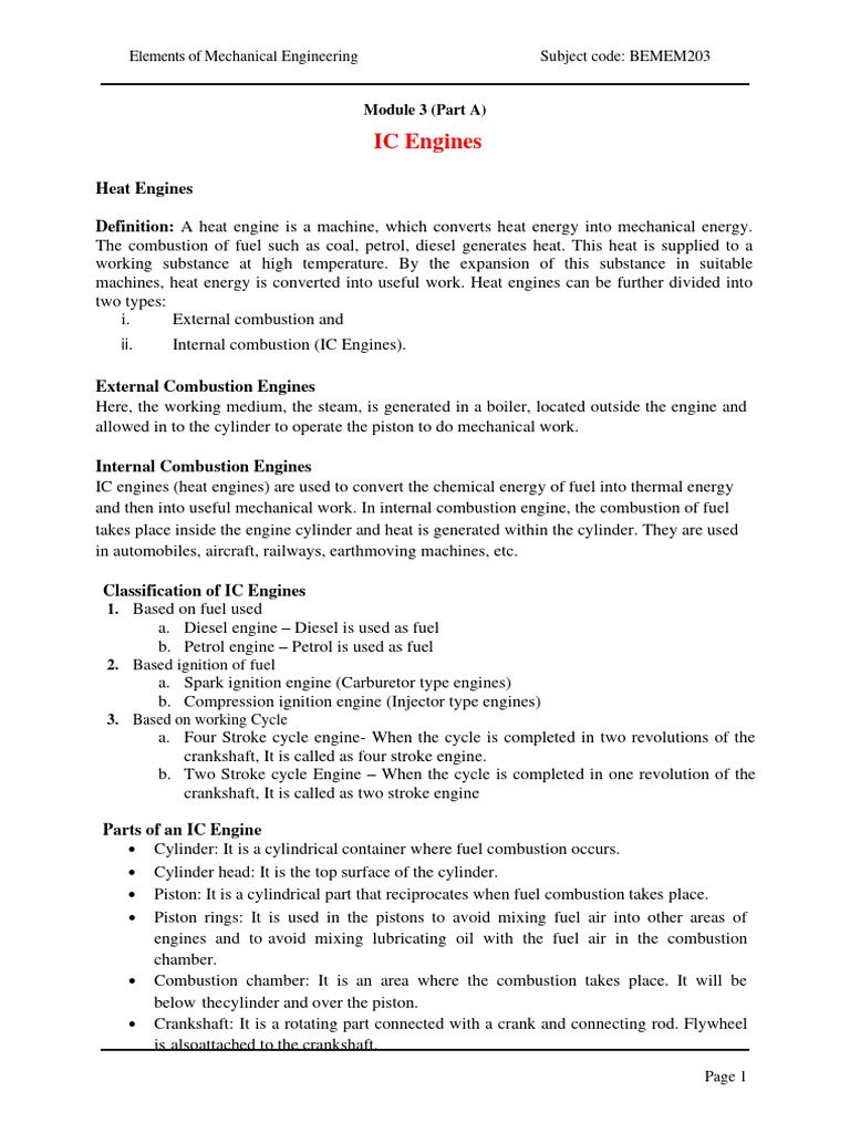 BEMEM203_Module_3_IC_Engines_Notes | Download Free PDF | Internal ...