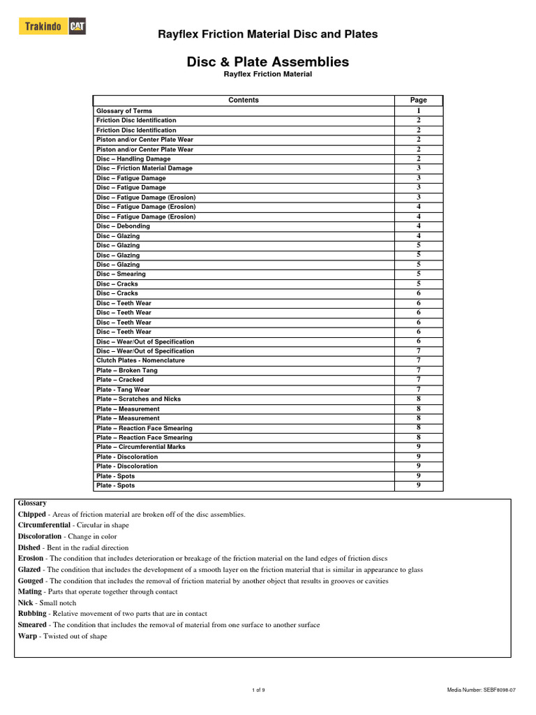 Rayflex Friction Material Disc & Plate Assemblies | PDF | Clutch | Wear
