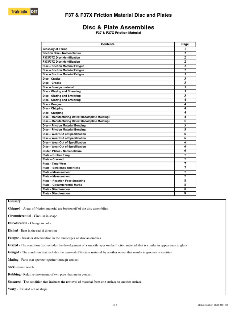 F37 & F37X Friction Material Disc & Plate Assemblies | PDF | Clutch ...