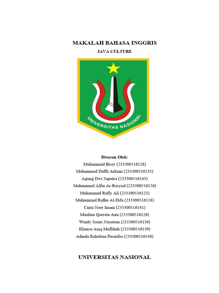Makalah Bahasa Inggris Culture | PDF | Java | Indonesia