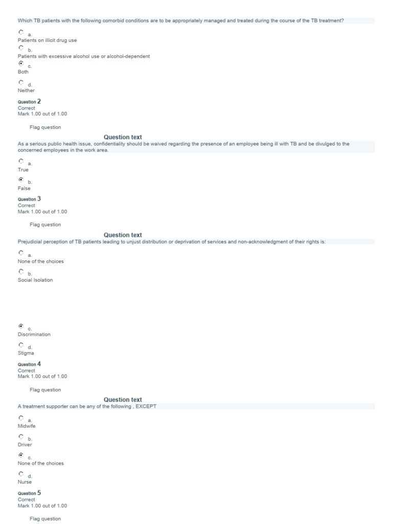NTP MOP 6th Ed Quiz Answers | PDF | Tuberculosis | Health Care