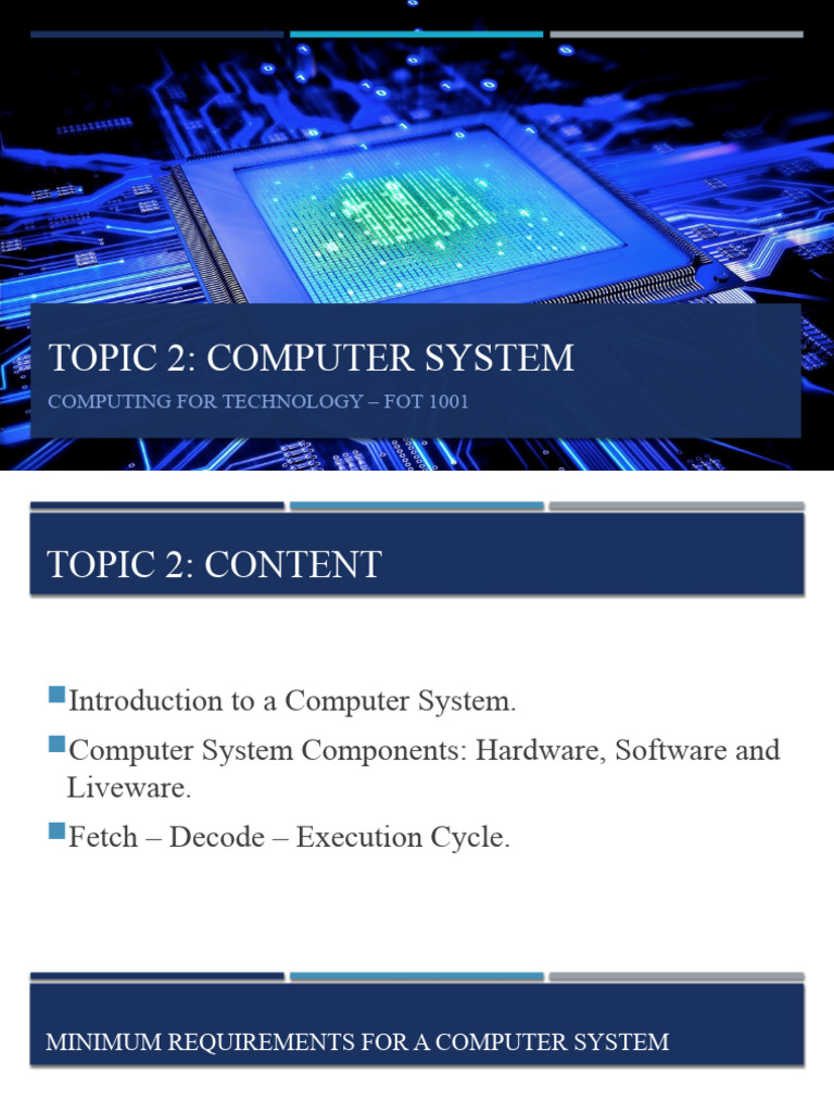 CT - Topic 2 - Computer System | PDF | Computer Data Storage | Byte