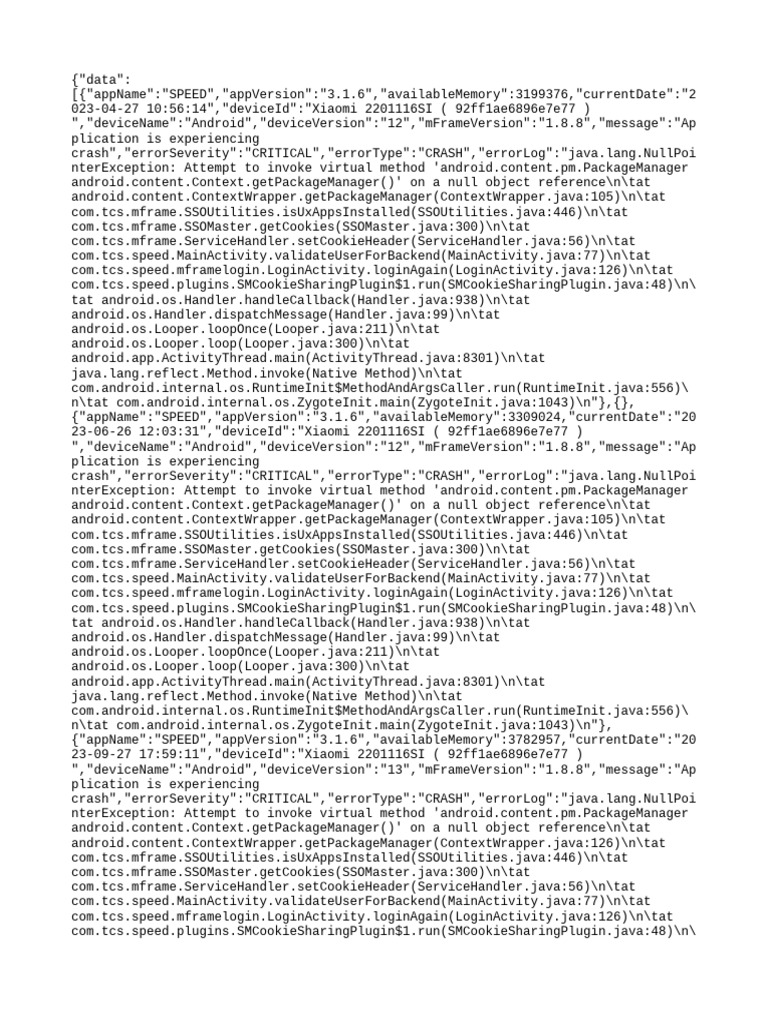 SPEED_ErrorReport | PDF | Java (Programming Language) | Software Industry