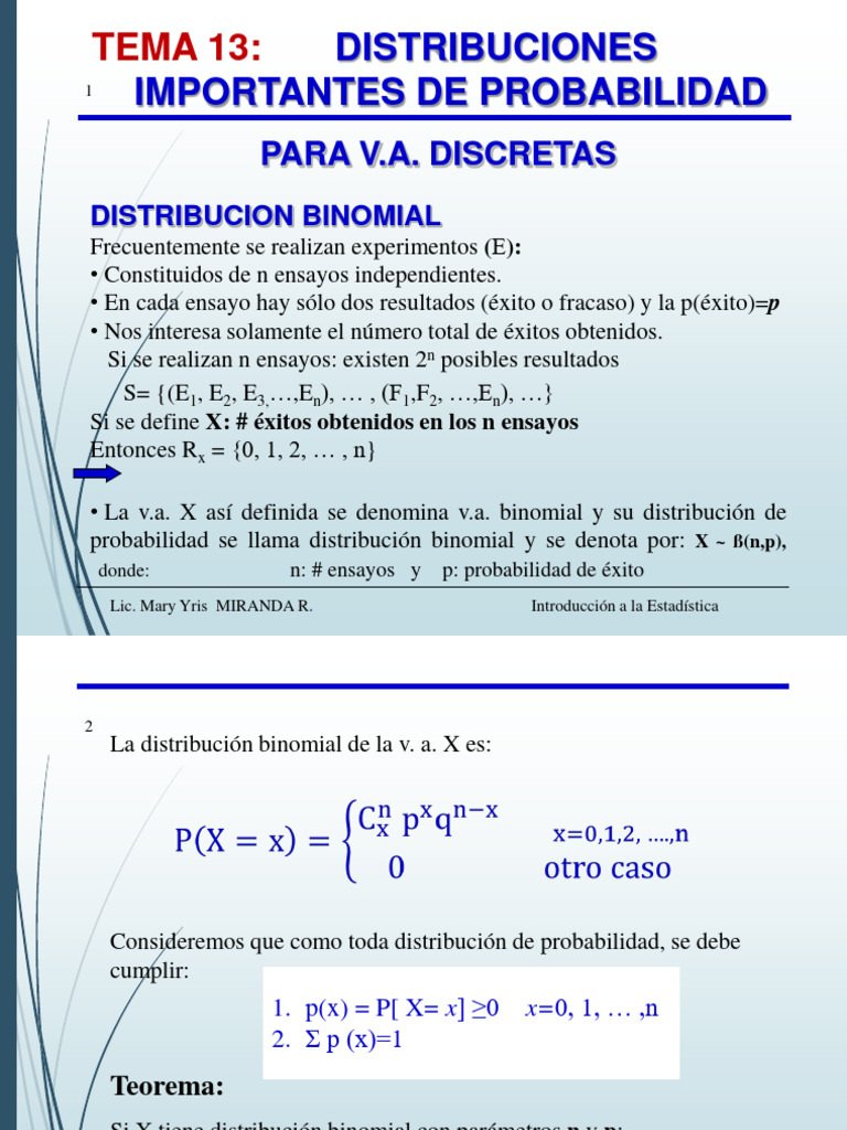 SESIÓN 13 - Distribución Binomial | PDF | Probabilidad | Matemáticas