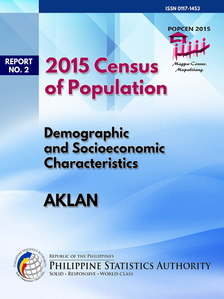 Psa, 2015.popcen No. 2 - Aklan | PDF | Marriage | Census