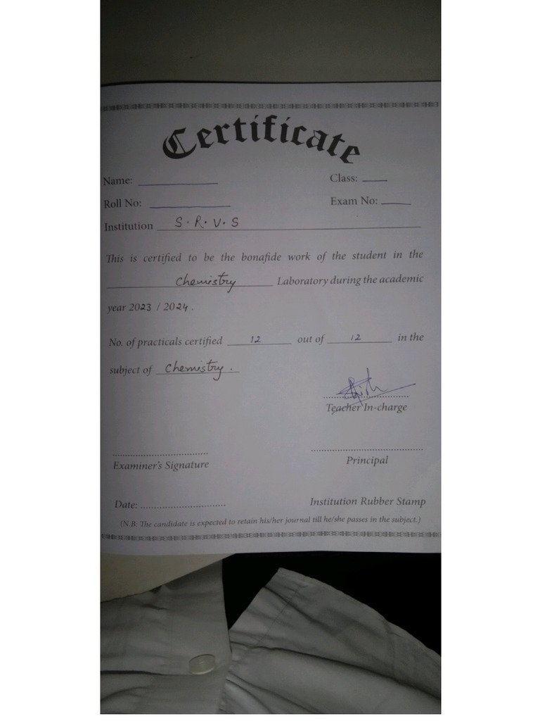Chemistry Practical 2024-25 | PDF