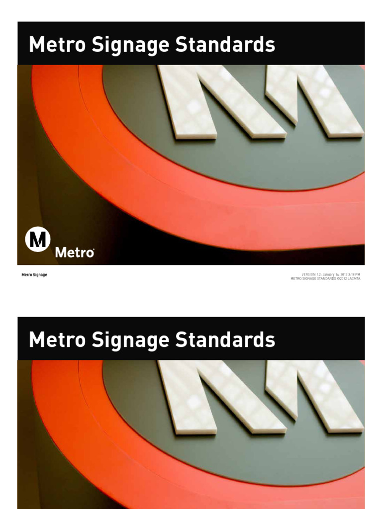 15 - Metro Signage Standards SCR | PDF | Logos | Icon (Computing)